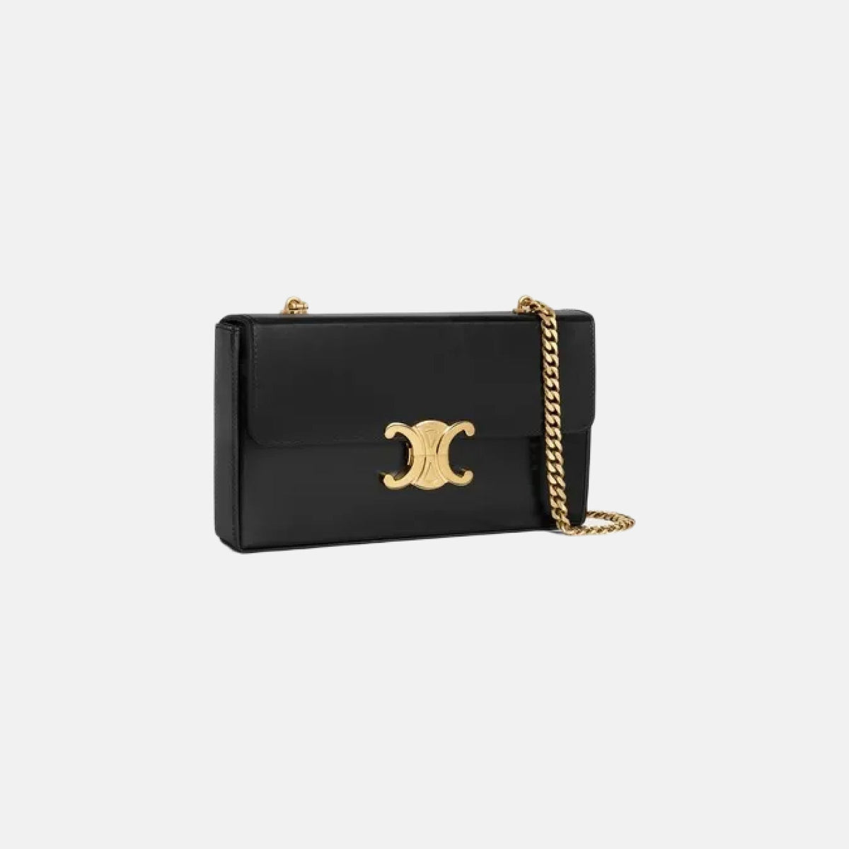 Celine Triomphe Chain Leather Box (Black) – LONDONKELLY