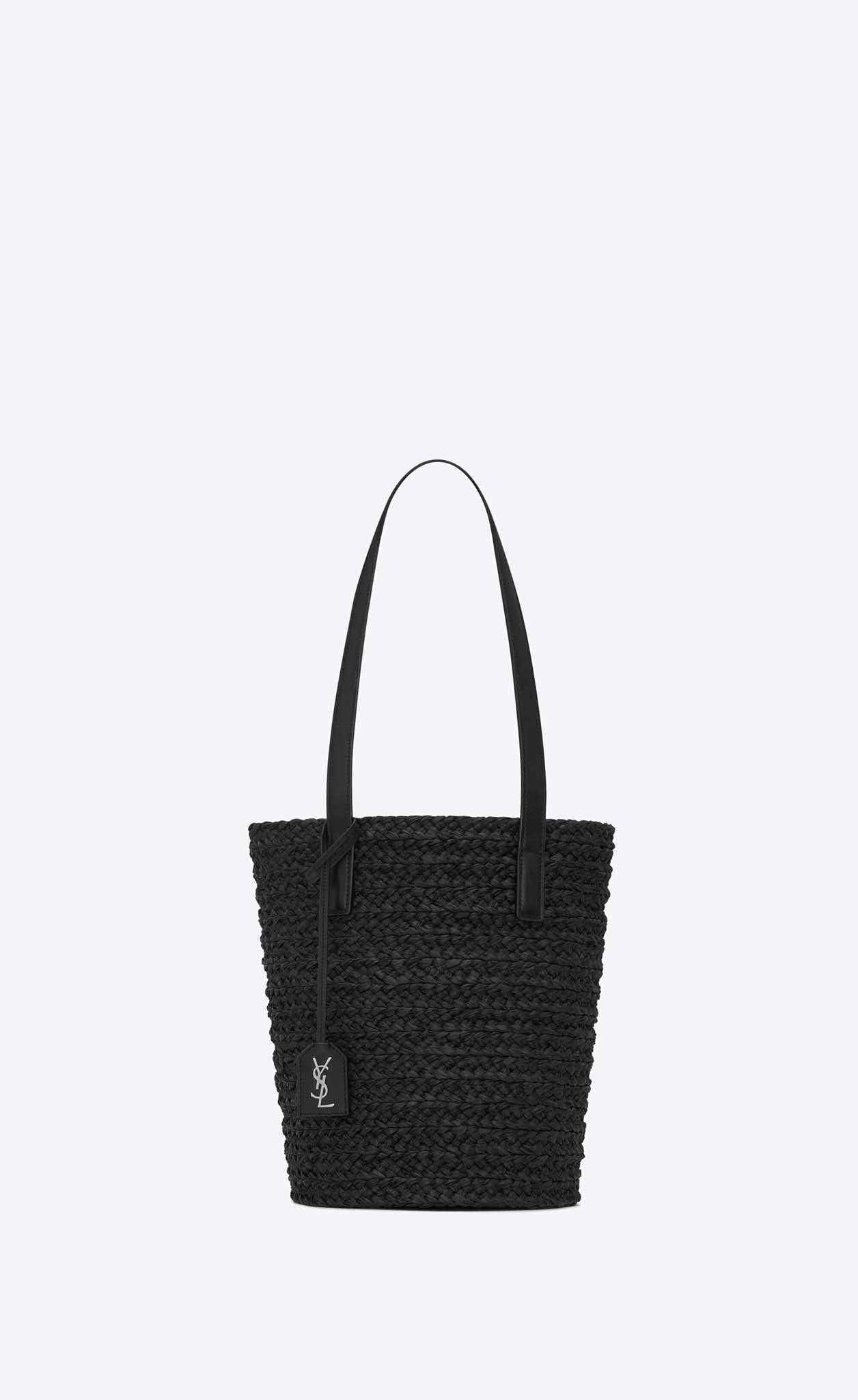 YSL SAINT LAURENT Panier Raffia Small Bag | Yves Saint Laurent Straw B ...